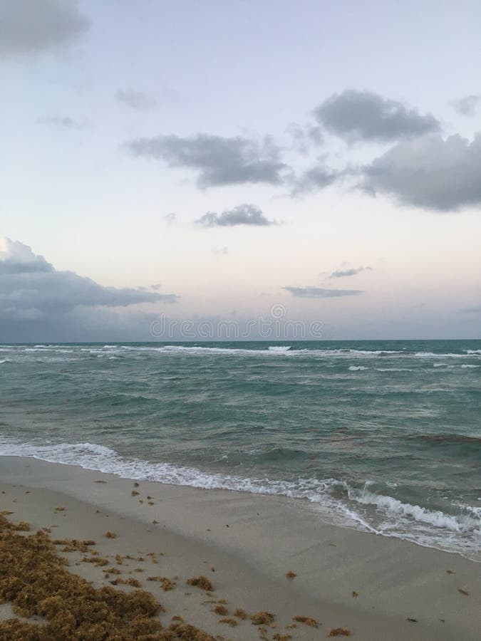 Sunset at Miami Beach in April. Stock Photo - Image of beach, florida ...