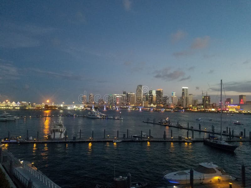 Sunset miami stock photo. Image of orange, miami, boats - 99726272