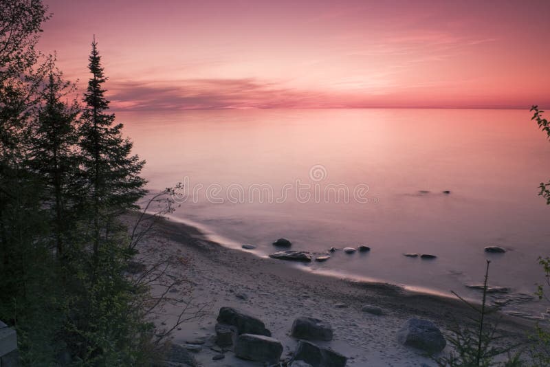 Strange Waterfall on River in Michigan Stock Photo - Image of foliage ...