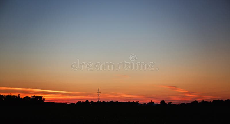 Sunset in the Midwest stock image. Image of silhouette - 42692723