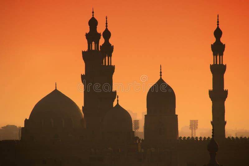 Sunset on Minarets of Cairo Stock Photo - Image of domes, cairo: 92876852