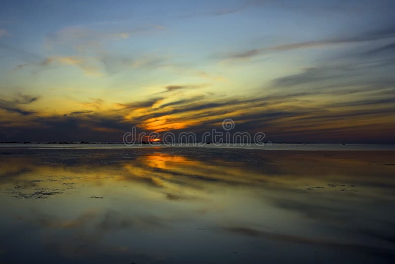 Sunset mirror stock photo. Image of blue, landscape, coastline - 6693646