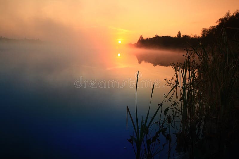 Sunset mist stock photo. Image of orange, beautiful, mist - 56601164
