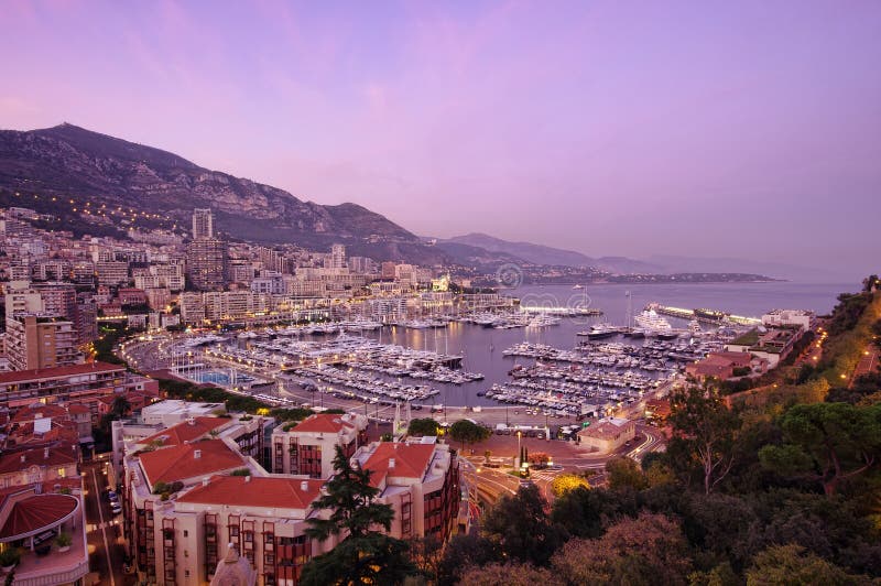 Monaco sunset stock photo. Image of dark, scene, illuminated - 29751464