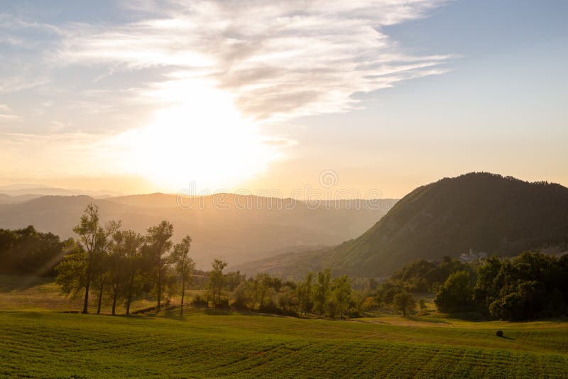 Sunset on the Monte Della Riva Zocca Di Modena Stock Photo - Image of ...