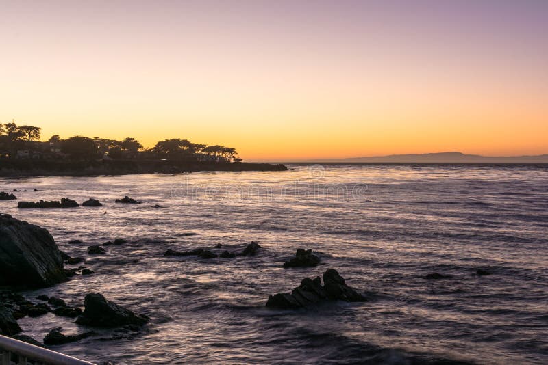 Sunset Monterey Bay California Stock Image - Image of monterey ...
