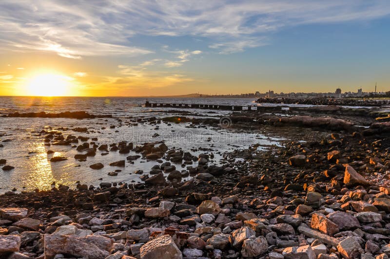 Sunset in Montevideo, Uruguay Stock Photo - Image of colonial ...