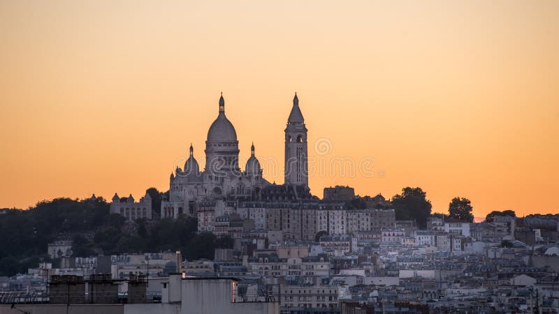Sunset at montmartre stock photo. Image of blue, montmartre - 97449800