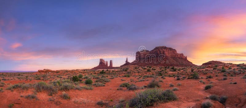 Sunset in Monument Valley, U. S. a. , August 2004 Stock Image - Image ...