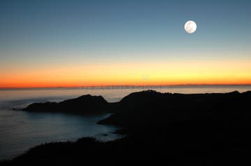 Sunset Moon stock photo. Image of wave, clouds, mountain - 368514