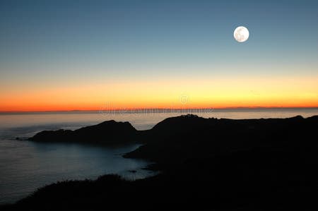 Sunset Moon stock photo. Image of wave, clouds, mountain - 368514