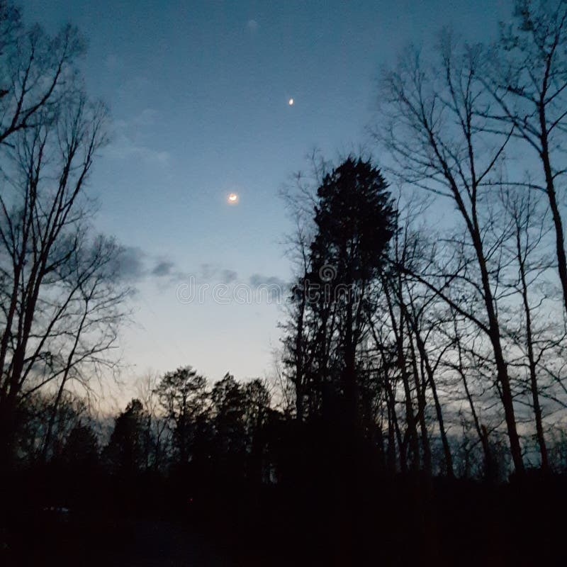 Sunset and new moon stock photo. Image of moon, jesus - 240853578