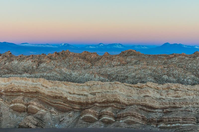 Sunset in the Moon Valley in the Atacama Desert, Chile Stock Photo ...