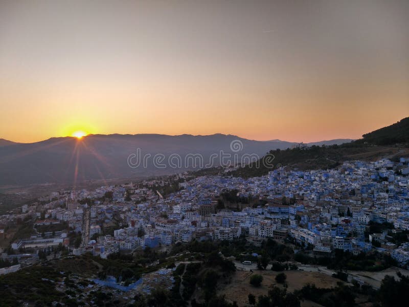 Sunset in morocco editorial photo. Image of urban, dusk - 100393051