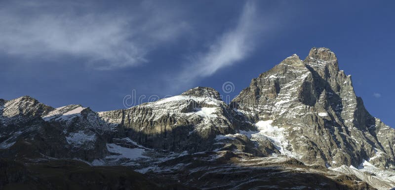 Sunset on Mount Cervino, Aosta Valley Stock Photo - Image of alps ...