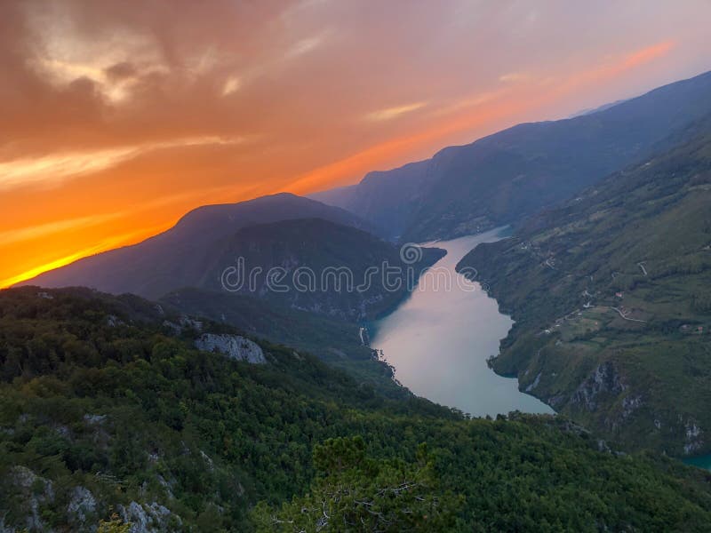 Sunset from Mount Tara with a View of the Canyon Stock Image - Image of ...