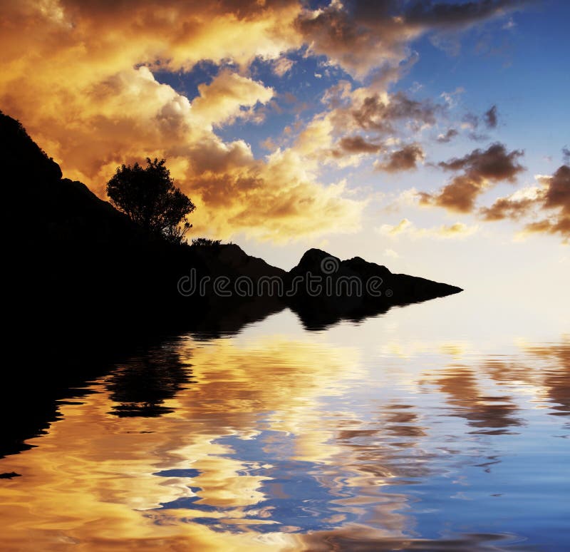 Sunset in mountain stock photo. Image of scenery, environment - 2132600