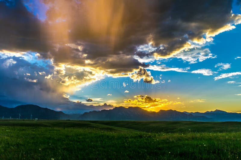 Sunset in Boulder, Colorado Stock Image - Image of beautiful, outdoor ...