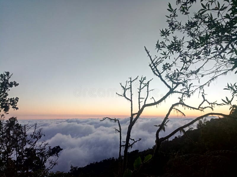 Sunset from Mountain Climbing Path Stock Image - Image of cloud ...