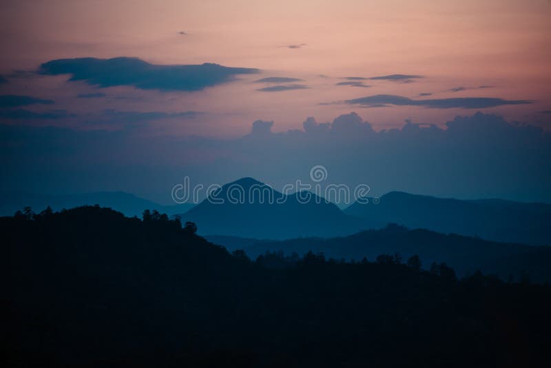 Sunset-Mountain in the Evening Mountains and Evening Nature Stock Image ...