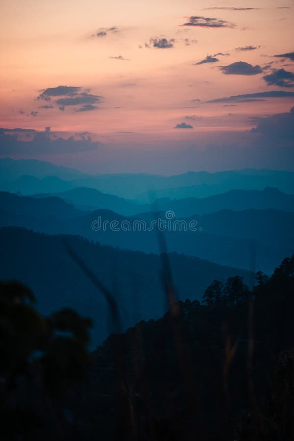 Sunset-Mountain in the Evening Mountains and Evening Nature Stock Image ...