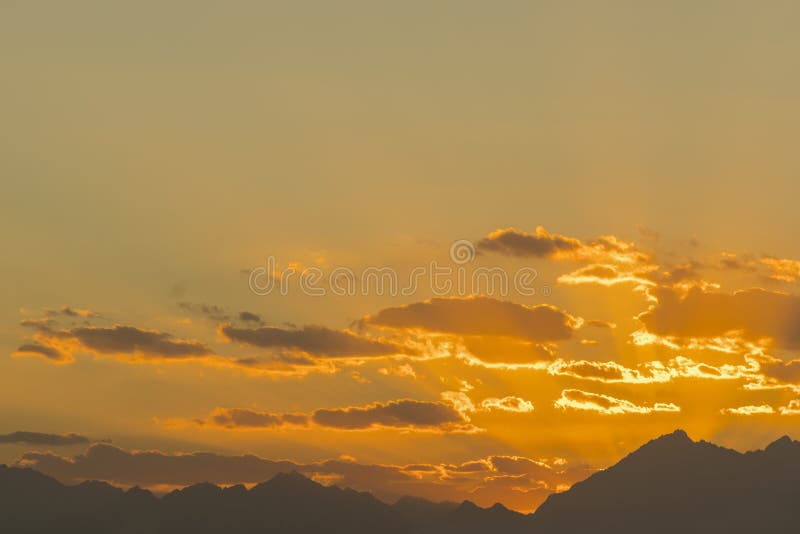 Sunset Mountain Peaks Sky. Mountain Peaks Sunset View Stock Image ...