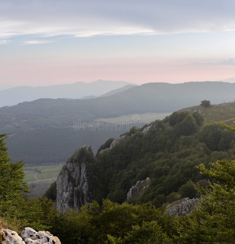 Sunset on the Mountain Summit Stock Photo - Image of matese, morning ...