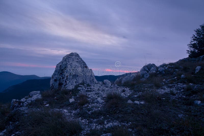 Sunset on the Mountain Summit Stock Image - Image of sunset, mutria ...