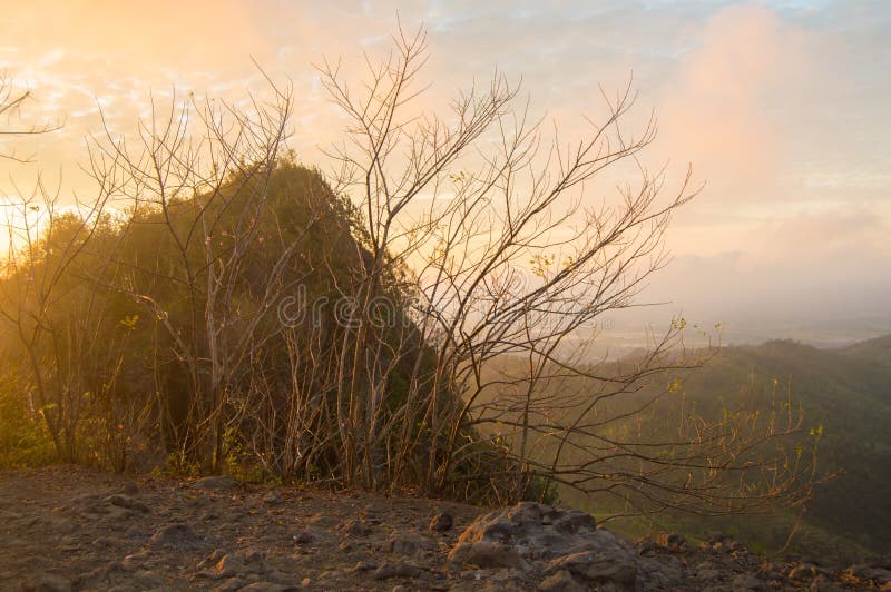 The View of the Mountain in the Morning is Seen among the Gaps of the ...