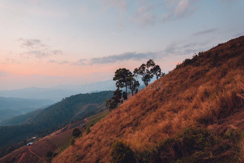 Sunset at Mountain View Point Stock Photo - Image of sunlight, evening ...