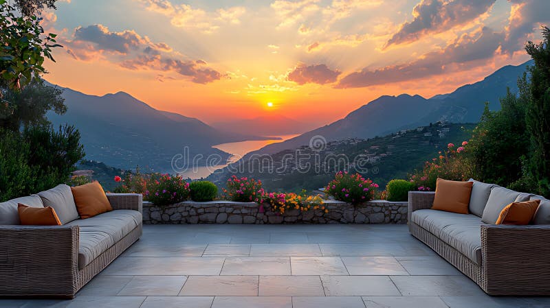 Sea View beside Terrace and Sunbeds in Swimming Pool Modern Luxury, Sea ...