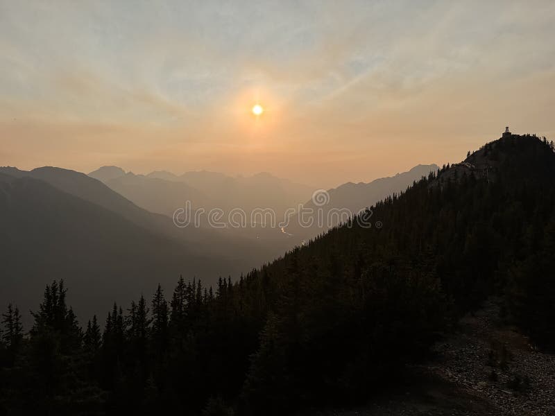 Sunset in the Mountains of Banff National Park, Alberta, Canada. Stock ...