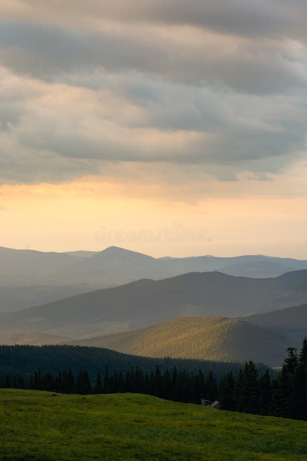 Sunset in the mountains stock photo. Image of park, environment - 225022054
