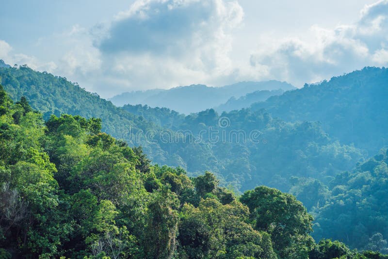 Sunset in the Mountains. Dramatic Colorful Sky with Blue Hills Stock ...