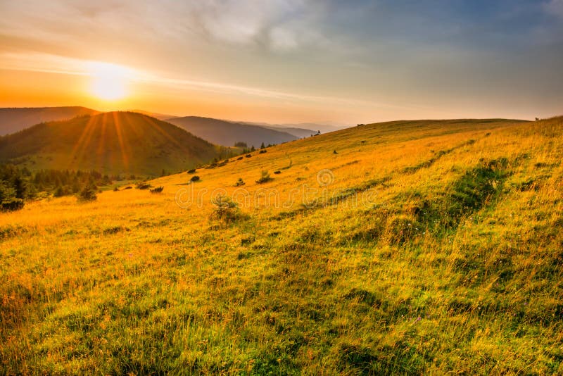 Sunset in the mountains stock image. Image of park, dusk - 162661733
