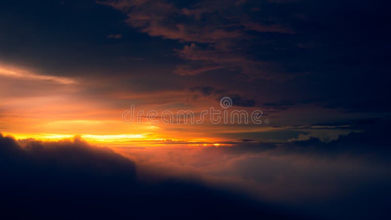 Sunset in the Mountains, Mount Merapi is the Most Active Volcano Stock ...