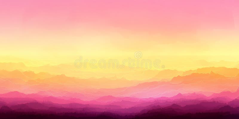 Sunset Mountains Pink Yellow Gradient Landscape Nature Background Stock ...