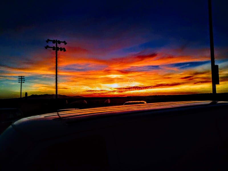 Sunset stock photo. Image of light, sunset, started - 227648354