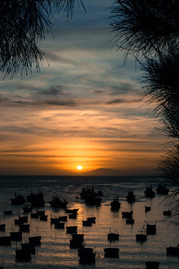 Sunset at Mui Ne Beach, Phan Thiet, Vietnam Stock Photo - Image of ...