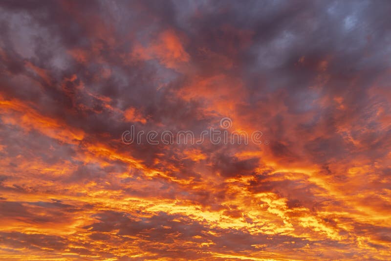 Sunset with Multicolored Clouds of Different Sizes, Sunset Sky Photo ...