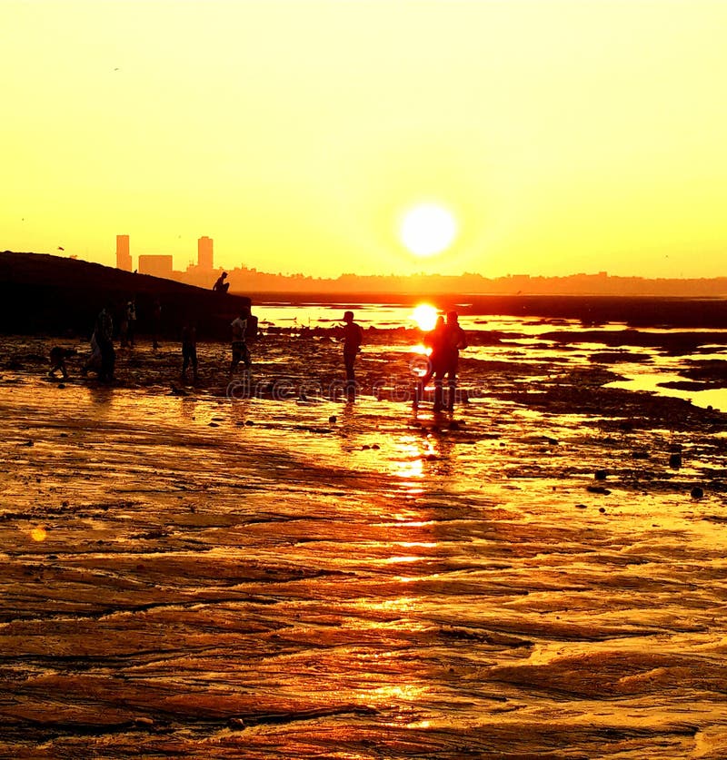 Sunset Mumbai, Sunset Background Editorial Photography - Image of dusk ...