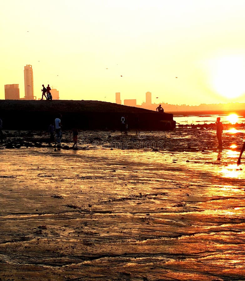 Sunset Mumbai, Sunset Background Editorial Photography - Image of ...