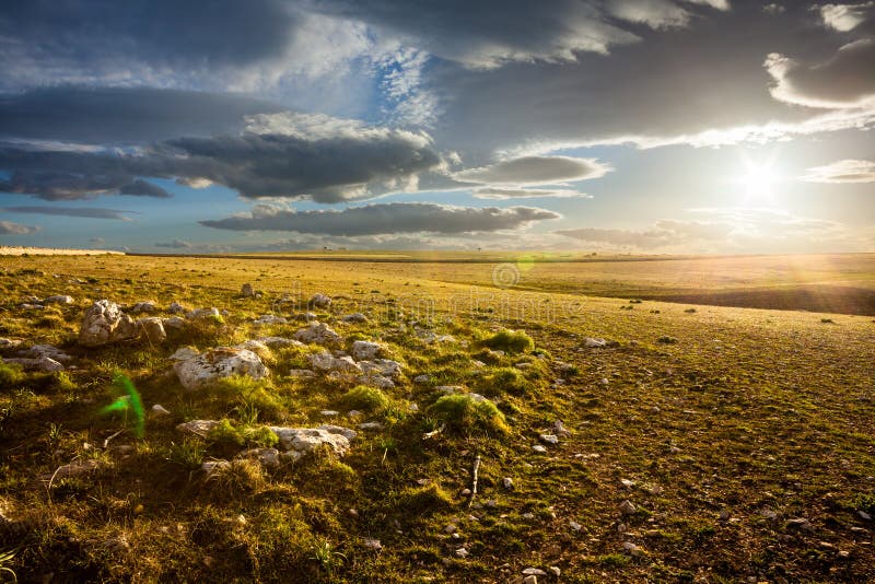 Sunset on Murge stock photo. Image of horizontal, rocks - 29718050