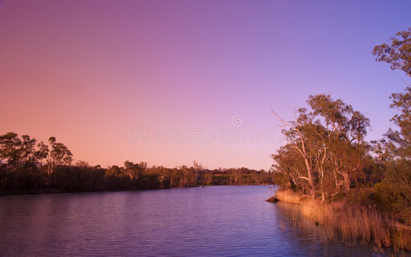 Sunset on the murray river stock photo. Image of beautiful - 18076268