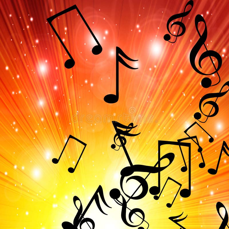 Sunset with music stock illustration. Illustration of heat - 6396380