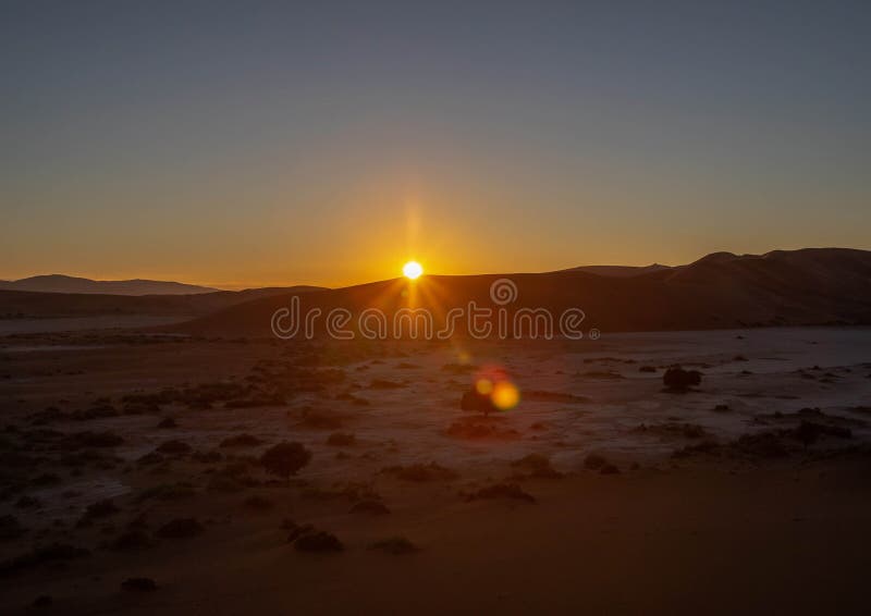 Sunset at the Namib Desert in Namibia Stock Photo - Image of wasteland ...