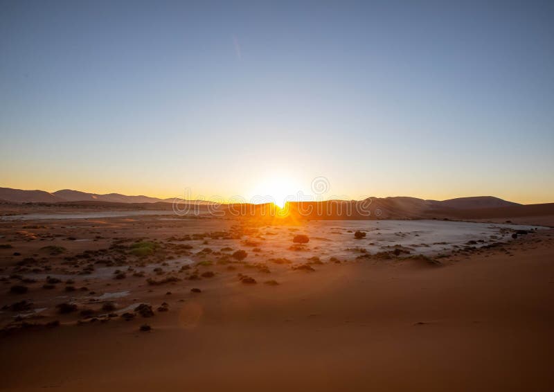 Sunset at the Namib Desert in Namibia Stock Image - Image of dawn ...
