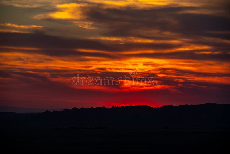 Sunset Near the Homestead Overlook Stock Photo - Image of badlands ...