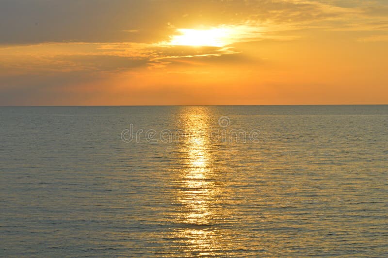 Sunset Near the Ocean. Nice Landscape on the Water. Stock Image - Image ...
