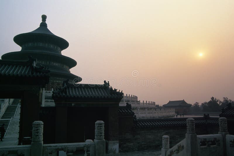 Temple sunset stock image. Image of building, lighting - 487623